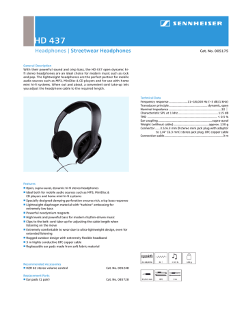 Sennheiser HD 437 Datasheet | Manualzz