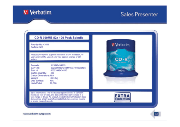 Verbatim CD-R Extra Protection Datasheet | Manualzz