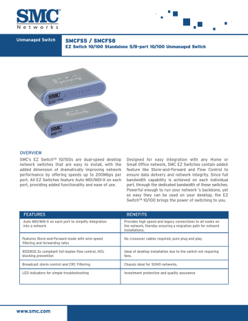 SMC Networks SMCFS5 Datasheet | Manualzz