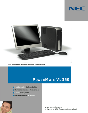 NEC PowerMate VL350 Slim(SFF) Datasheet | Manualzz