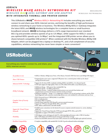US Robotics USR805474 router Datasheet | Manualzz