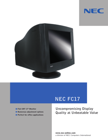 NEC Flat CRT 17" Monitor Datasheet | Manualzz
