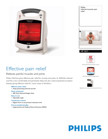 Philips InfraCare infrared lamp HP3631 Datasheet | Manualzz