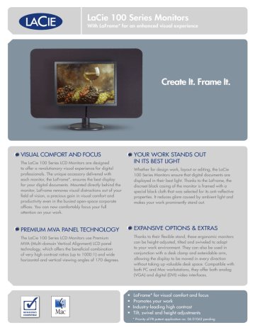 LaCie 120 LCD Monitor with LaFrame Datasheet | Manualzz