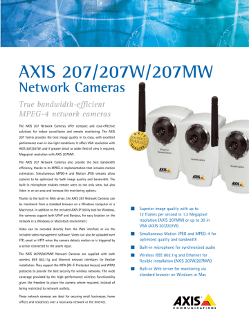 Axis 207MW 10 Pack, Bulk Datasheet | Manualzz