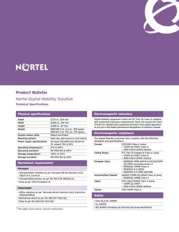 Nortel Digital Mobility Solution DMC080, DMC320, DMC081, DMC321, 7420 ...