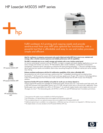HP LaserJet M5035x Multifunction Printer Specification | Manualzz