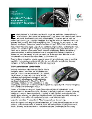 Logitech MX Revolution Cordless Laser Mouse Datasheet | Manualzz
