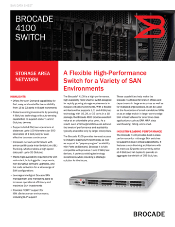 Brocade 4120 Switch Datasheet | Manualzz