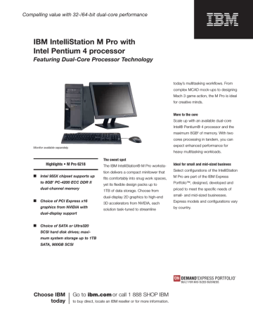 IBM IntelliStation M Pro Datasheet | Manualzz