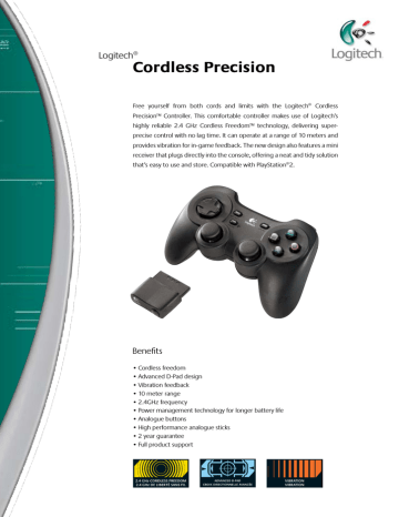 Logitech Cordless Precision Datasheet | Manualzz