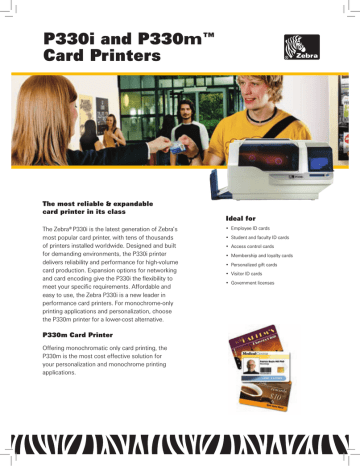 Zebra P330i Datasheet | Manualzz