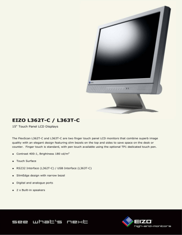 Eizo 15" FlexScan® touchpanel LCD Datasheet | Manualzz