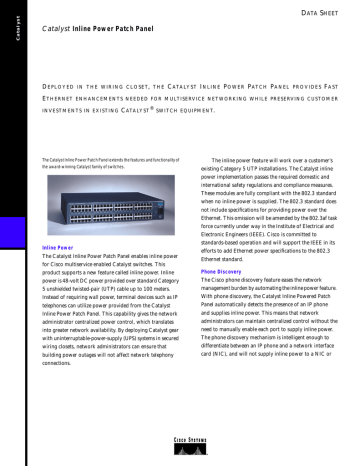 Cisco Patch Panel Datasheet | Manualzz