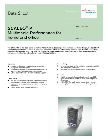 Fujitsu SCALEO Pi 1545 Datasheet | Manualzz