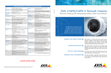 Axis 216FD-V Fixed Dome Network Camera Datasheet | Manualzz