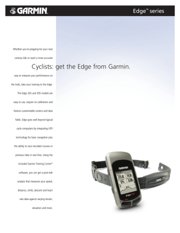 Garmin Edge 205 Datasheet | Manualzz