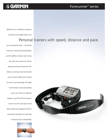 Garmin Forerunner 101 Datasheet | Manualzz