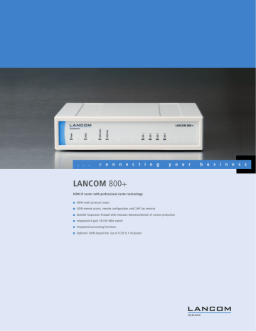 Lancom Systems 800+ Datasheet | Manualzz
