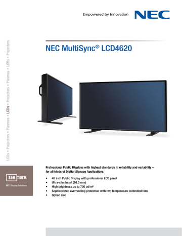 NEC MultiSync® LCD4620 Datasheet | Manualzz