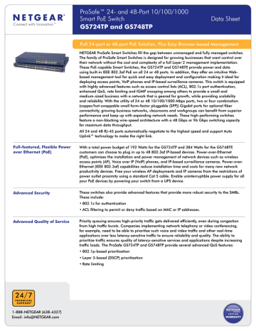 Netgear ProSafe GS724TP Datasheet | Manualzz