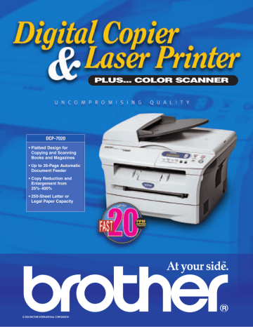 Brother DCP-7020 Laser Digital Copier/Printer Datasheet | Manualzz