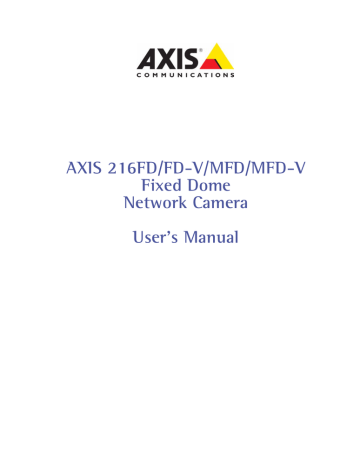 Axis 216MFD User's Manual | Manualzz