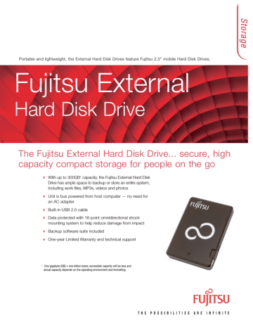 Fujitsu External Hard Disk Drive Datasheet | Manualzz