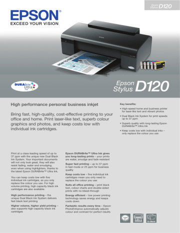 Epson Stylus D120 Datasheet | Manualzz