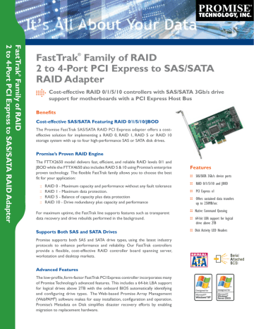 Promise Technology FastTrak TX4650 Datasheet | Manualzz