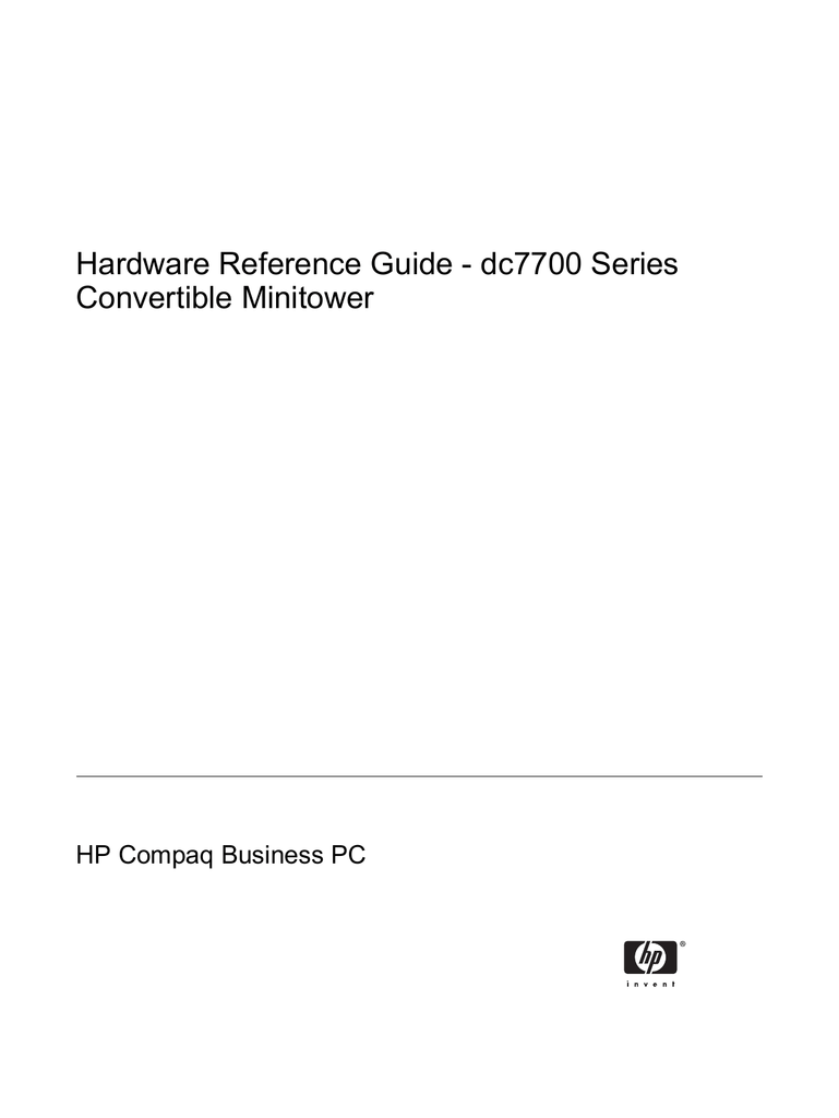HP dc7700 Reference guide | Manualzz
