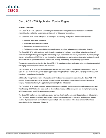 Cisco ACE 4710 Data Sheet | Manualzz