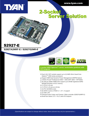 Tyan S2927A2NRF-E motherboard Datasheet | Manualzz