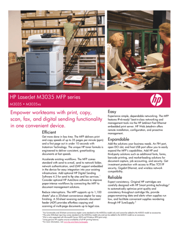 HP LaserJet M3035xs Datasheet | Manualzz