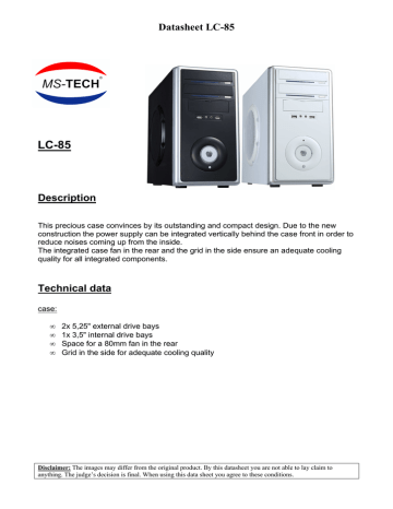 MS-Tech LC-85 computer case Data Sheet | Manualzz