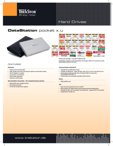 Trekstor Data Station pocket x.u 80 GB Datasheet | Manualzz