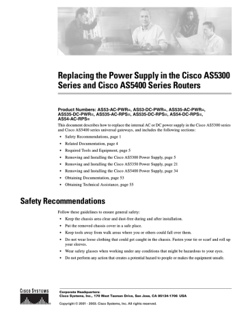 Cisco AS5400XM DC Datasheet | Manualzz