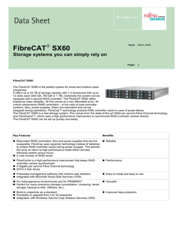 Fujitsu FibreCAT SX60 Datasheet | Manualzz