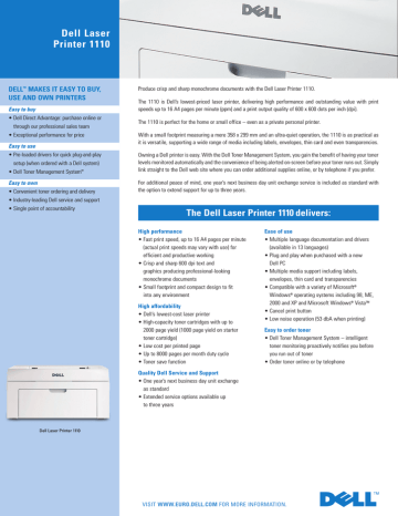 DELL Laser Printer 1110 Datasheet | Manualzz
