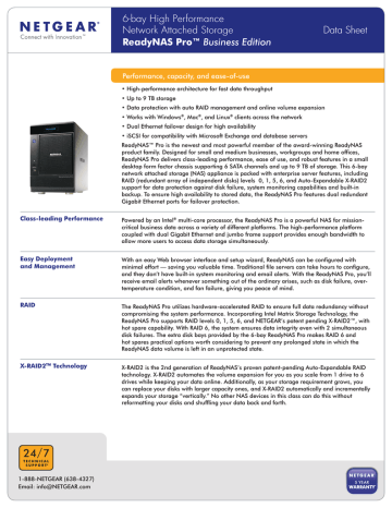 Netgear ReadyNAS Pro Datasheet | Manualzz
