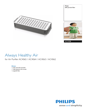 Philips ESP particle filter Datasheet | Manualzz