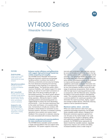 Zebra WT4000 Wearable Terminal Datasheet | Manualzz