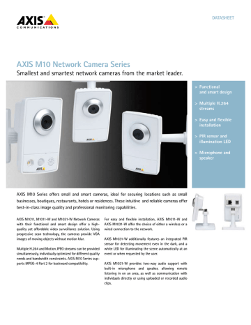 Axis M1011-W Network Camera Datasheet | Manualzz