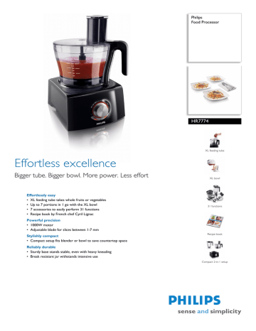 Philips HR7774 Datasheet | Manualzz