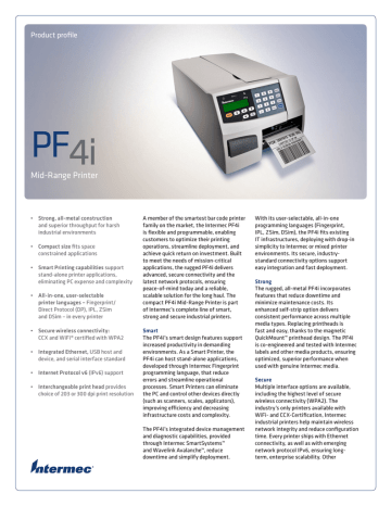 Intermec PF4i Datasheet | Manualzz