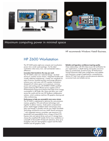 HP Z Z600 Workstation Datasheet | Manualzz