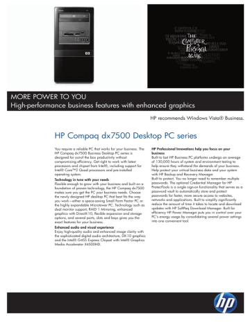 HP dx7500 MT Datasheet | Manualzz