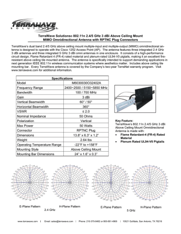 Terrawave M6030030O32402A network antenna Datasheet | Manualzz