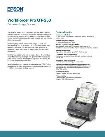 Epson GT-S50 Datasheet | Manualzz