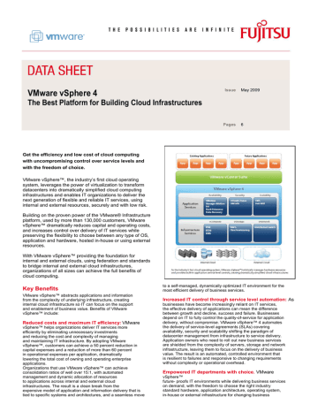 Fujitsu VMWare ESXi 4.0 Single SVR SP 1year 5x9 Datasheet | Manualzz